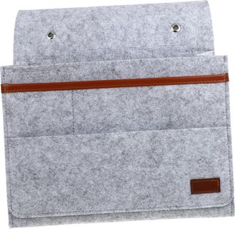 Valiclud Große Filz Aufbewahrungstasche für Bett und Sofa Leichter Grauer Bedside Organizer mit Stabilem Rahmen Installieren Platzsparend für Bücher Fernbedien