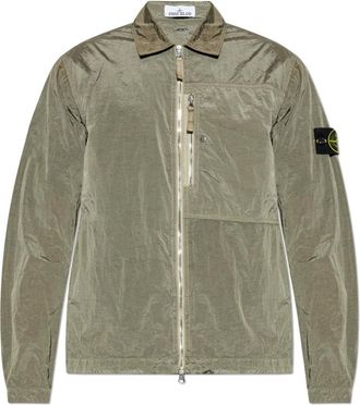 Stone Island Homme, Vestes, Vert, Taille: M Veste avec écusson logo