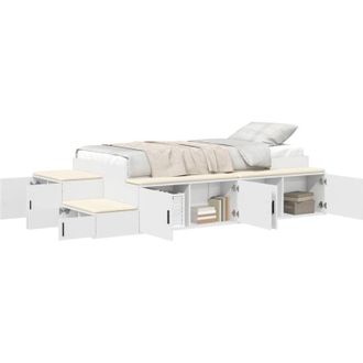 vidaXL Cadre de lit avec rangement Blanc 234 x 103 x 53.5 cm Vidaxl