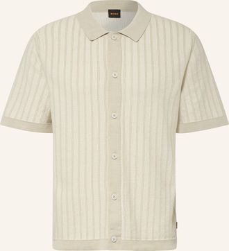 HUGO BOSS Strickhemd Kodd Regular Fit beige