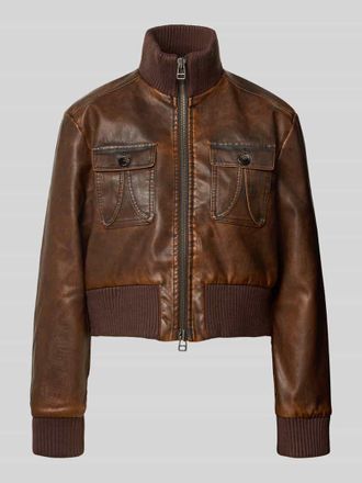 Baum Und Pferdgarten Lederjacke mit gerippten Abschl&uuml;ssen Modell BAILEY