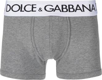 Dolce & Gabbana Homme, Sous-v&ecirc;tements, Gris, Taille: L Boxers Regular-fit en jersey de coton extensible dans les deux sens