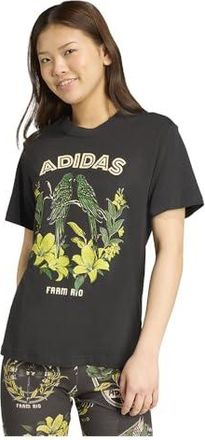 adidas Womens T-Shirt X Farm Graphic 2, Black, L