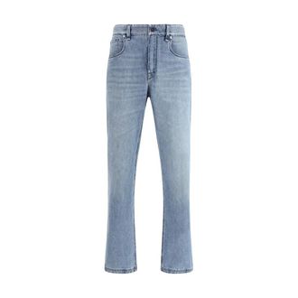 Fendi Gerades Jeans mit Klassischen Details - - Jeans - Herren - Blau - W30