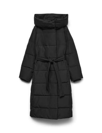 Vero Moda Vmleonie Long Down Jacket GA Boo Manteau matelassé, Noir, XS Femmes