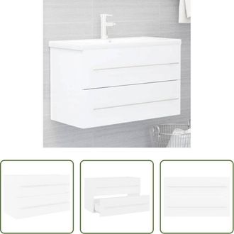 vidaXL Badezimmer Schrank - Waschbeckenunterschrank Wei&szlig; 80x38,5x48 cm Holzwerkstoff
