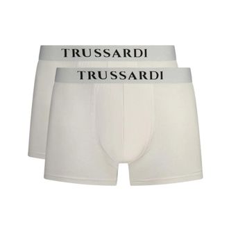 Trussardi Homme, Sous-v&ecirc;tements, Blanc, Taille: XL Bianco Cotton Boxer Short