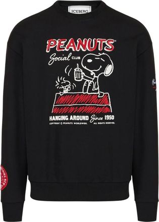 Iceberg Homme, Sweatshirts et sweats &agrave; capuche, Noir, Taille: 2XL SweaT-shirt ras du cou graphique Peanuts
