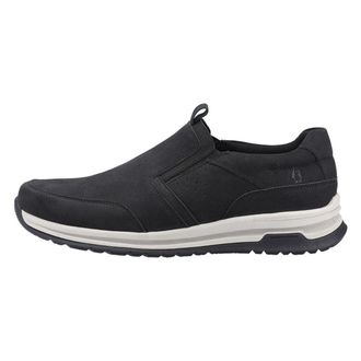 Hush Puppies Herren Cole Slip on Sneaker, schwarzes Nubukleder, 41 EU