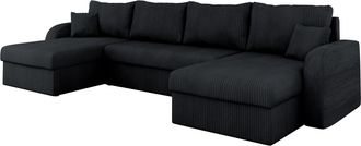 Mirjan24 Ecksofa Kristofer U Cord, Design Eckcouch Couch mit Schlaffunktion, DREI Bettkasten, Wohnlandschaft, Bettfunktion, U-Form Sofa, Seite Universal, Farba