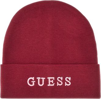 Guess Embroidered Logo Beanie - - Accessories - Damen - Rot - L
