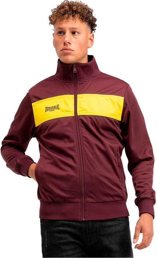Lonsdale Herren Trainingsjacke schmale Passform ALNWICK, Black/Red ...