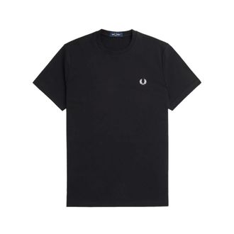 Fred Perry Schwarzes Grafik-T-Shirt mit Laurel-Design - - Tops - Herren - Schwarzk - S