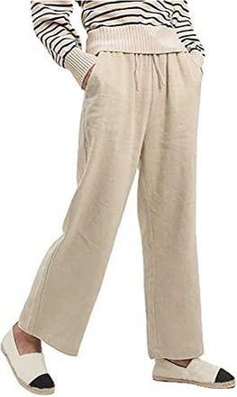 Onsoyours Femme Pantalon Lin Ample Nouveau Mode Coton Chanvre Confortable Jogging Plage Rétro Sarouel Grande Taille Haute Pants Taille Elastique Z4 Kaki S