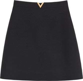 Valentino Garavani Femme, Jupes, Noir, Taille: 36 FR Jupe Courte Crepe Couture