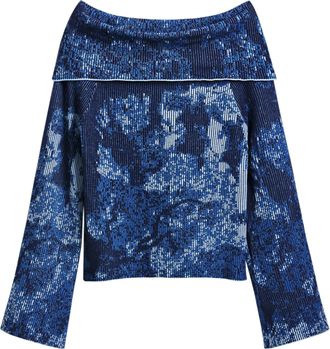 Desigual Damen 25SWJF10 Sweatshirt, Blue, XL