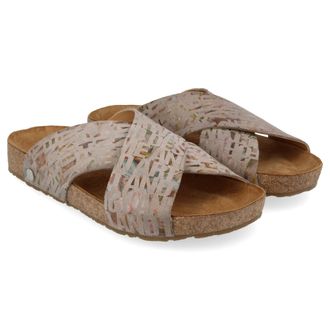 Haflinger Bio Mio Leder Pantolette Sandale Unisex Grau (Words Grau 1710), Gr 38