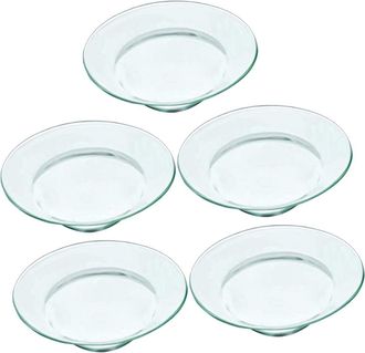 Soimiss 5 Stück Ersatz Glas Aromaschale 10cm Runde Wachsschale für Duftlampe und Öle rutschfeste Basis Minimalistisches Design Leicht zu Säubern