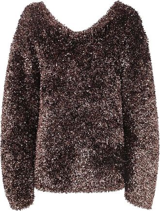 Dries Van Noten Femme, Pulls, Brun, Taille: 38 FR Shimmer Knit Cardigan