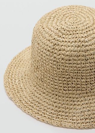 Mango Chapeau fibre naturelle beige - Femme - Taille unique - MANGO