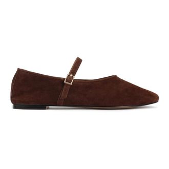 Kazar Kazar Braune Wildleder-Ballerinas mit Riemen - - Shoes - Damen - Braun - 41 EU