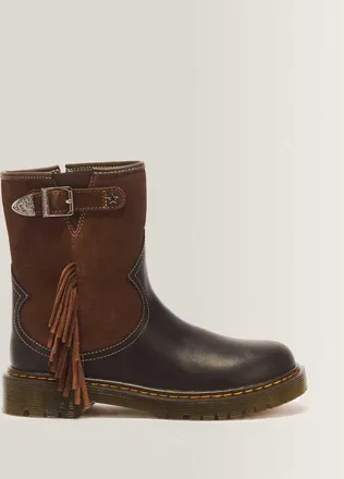 Dr. Martens Genaya Desert Rodeo Y Leder & Wildleder Rigger Stiefel in Braun, Gr&ouml;&szlig;e: 38.5