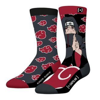Capslab Naruto Socken Itachi Uchiha - Offiziell lizenzierte Anime-Socken - Bequeme Baumwollsocken mit Itachi & Akatsuki-Wolken - - 43-46