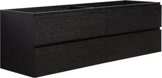 Badplaats Waschbeckenunterschrank Angela 160cm - Schwarz Holz - Unterschra