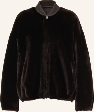 Arma Arma Lederjacke Violet Zum Wenden braun