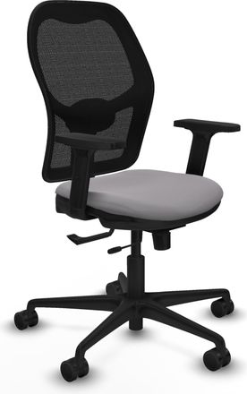 Piqueras y Crespo B&uuml;rostuhl aus grauem Netzgewebe mit 2D-Armen, h&ouml;henverstellbare Lendenwirbelst&uuml;tze. Ausgestattet mit Syncro/Traslack und eingespritztem Schaum. Mit Ro