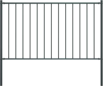 Festnight Gartenzaun Metall 1,7x1 m Dekorative Zaun Zaunelemente Teichzaun Steckzaun Gartenz&auml;une Zaunfeld Metallzaun Dekozaun Garten mit Pfosten