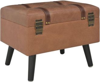 vidaXL Aufbewahrungshocker 40 cm Braun Kunstleder