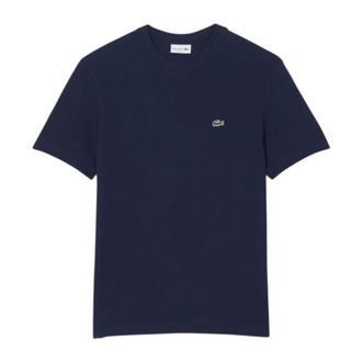 Lacoste Homme, Tops, Bleu, Taille: M/L T-shirt en piqu&eacute; de coton lourd et lin