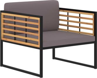 vidaXL Vidaxl - Gartenst&uuml;hle mit Auflagen 2 Stk. Massivholz Akazie Dunkelgrau