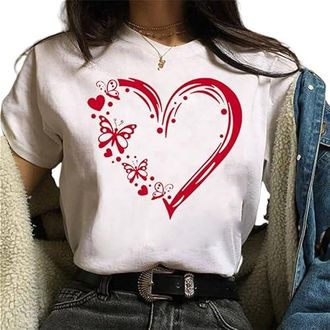 Keephen Vibrant Papillon T-Shirt Femmes Belle Color&eacute; Papillon Impression 3D Manches Courtes Blouse Casual Col Rond Tee Tops