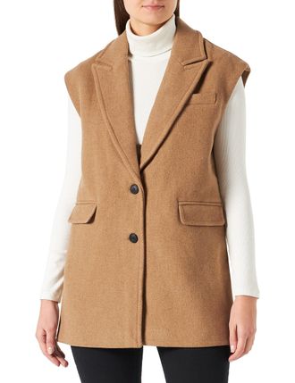 Vero Moda Damen Vmedna Waistcoat Boos Weste, Tigers Eye/Detail:solid, S EU