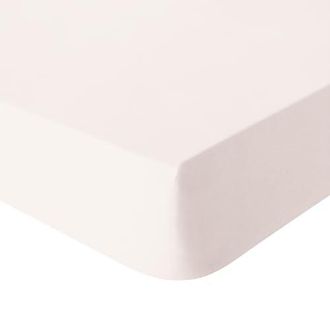 Essix Spannbettlaken, einfarbig, aus gewaschenem Baumwollperkal, zart, 160 x 200 cm, ESSIX