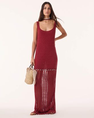 Kujten Robe longue crochet col rond - Robe Coral
