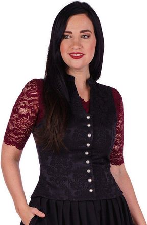 Spieth & Wensky Trachtenshirt Blusenshirt - ARKTIS - dunkelblau, dunkelrot