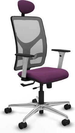 Piqueras y Crespo B&uuml;rostuhl mit Rollen mit wei&szlig;en und schwarzen Armlehnen, h&ouml;henverstellbare Lendenwirbelst&uuml;tze und festes Kopfteil, ausgestattet mit Syncro/Traslack. G