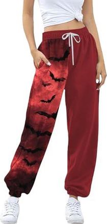 Generic Pantalon de jogging pour femme avec &eacute;lastique - Avec imprim&eacute; - Taille haute - Pantalon de yoga avec imprim&eacute; - &Eacute;l&eacute;gant et professionnel, rouge, S