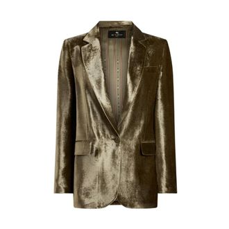 Etro Femme, Vestes, Brun, Taille: 48 FR Veste en velours &agrave; un bouton