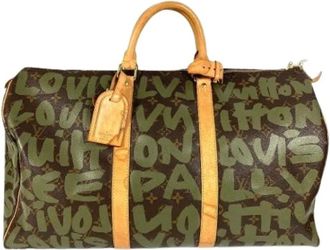 Louis Vuitton unisex, Pre-owned, Vert, Taille: ONE Size Sac Week-end en Toile Pre-owned