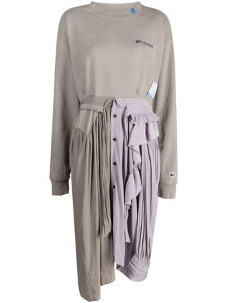 Miharayasuhiro robe mi-longue &agrave; logo brod&eacute; - Gris