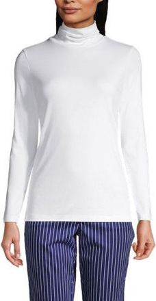 Lands End Rollkragenshirt aus Supima, Damen, Größe:36-38 regular, Weiß, Baumwolle, by Lands End