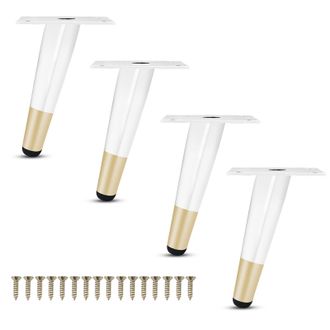 Generic Verstellbare M&ouml;belbeine Aus Metall - 4 St&uuml;ck rutschfeste Sofa Beine, Bett F&uuml;&szlig;e F&uuml;r Tisch, TV-St&auml;nder, Schr&auml;nke, Verdickte St&uuml;tzf&uuml;&szlig;e Mit Gummipads(Gold