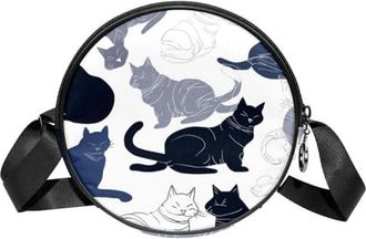 Generic Sac &agrave; bandouli&egrave;re rond pour femme, petit sac &agrave; bandouli&egrave;re en papier d&eacute;coup&eacute; avec fermeture &eacute;clair, bretelles r&eacute;glables, sac &agrave; main rond d&eacute;contract&eacute; p
