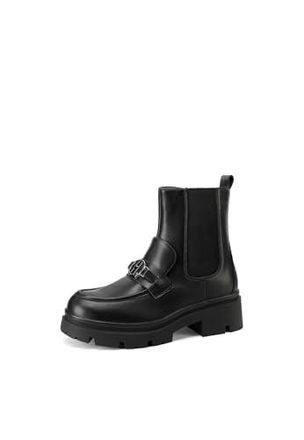 Queen Helena Bottines &agrave; fermeture &eacute;clair lat&eacute;rale Bottes basses d&eacute;contract&eacute;es pour femme X31-66, Noir, 36 EU