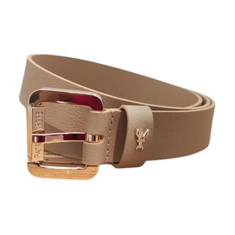 Patrizia Pepe Goldener Rechteckiger Lederg&uuml;rtel Cappuccino - - Accessories - Damen - Braun - L