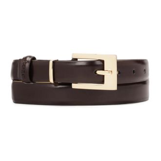 Kazar Dunkelbrauner Lederg&uuml;rtel mit goldener Schnalle - - Accessories - Damen - Braun - 90 CM
